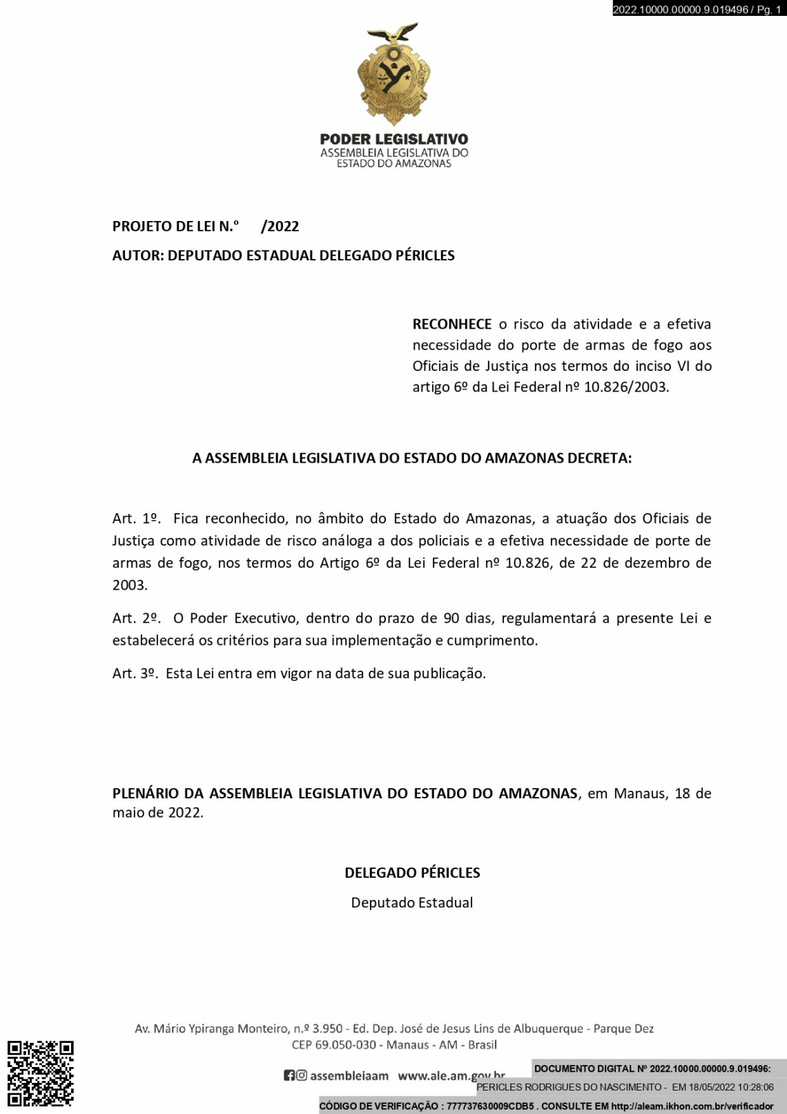 Projeto de lei compara oficial de justiça a policial e institui porte ...